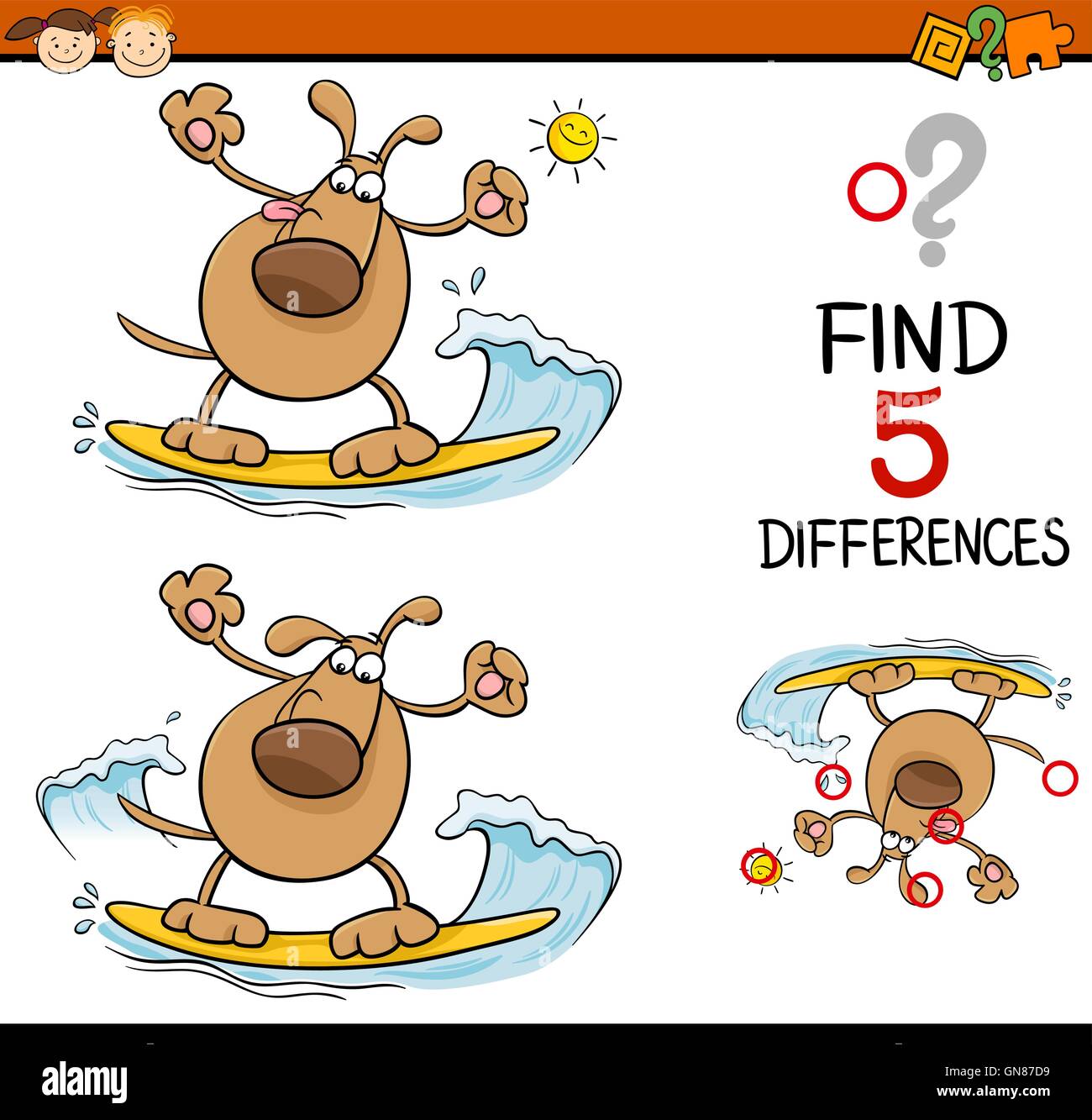 task of differences cartoon Stock Vector Image & Art - Alamy