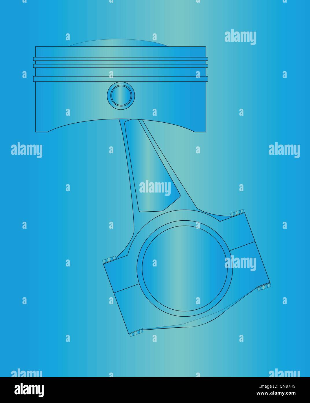 Piston blueprint Stock Vector Images - Alamy