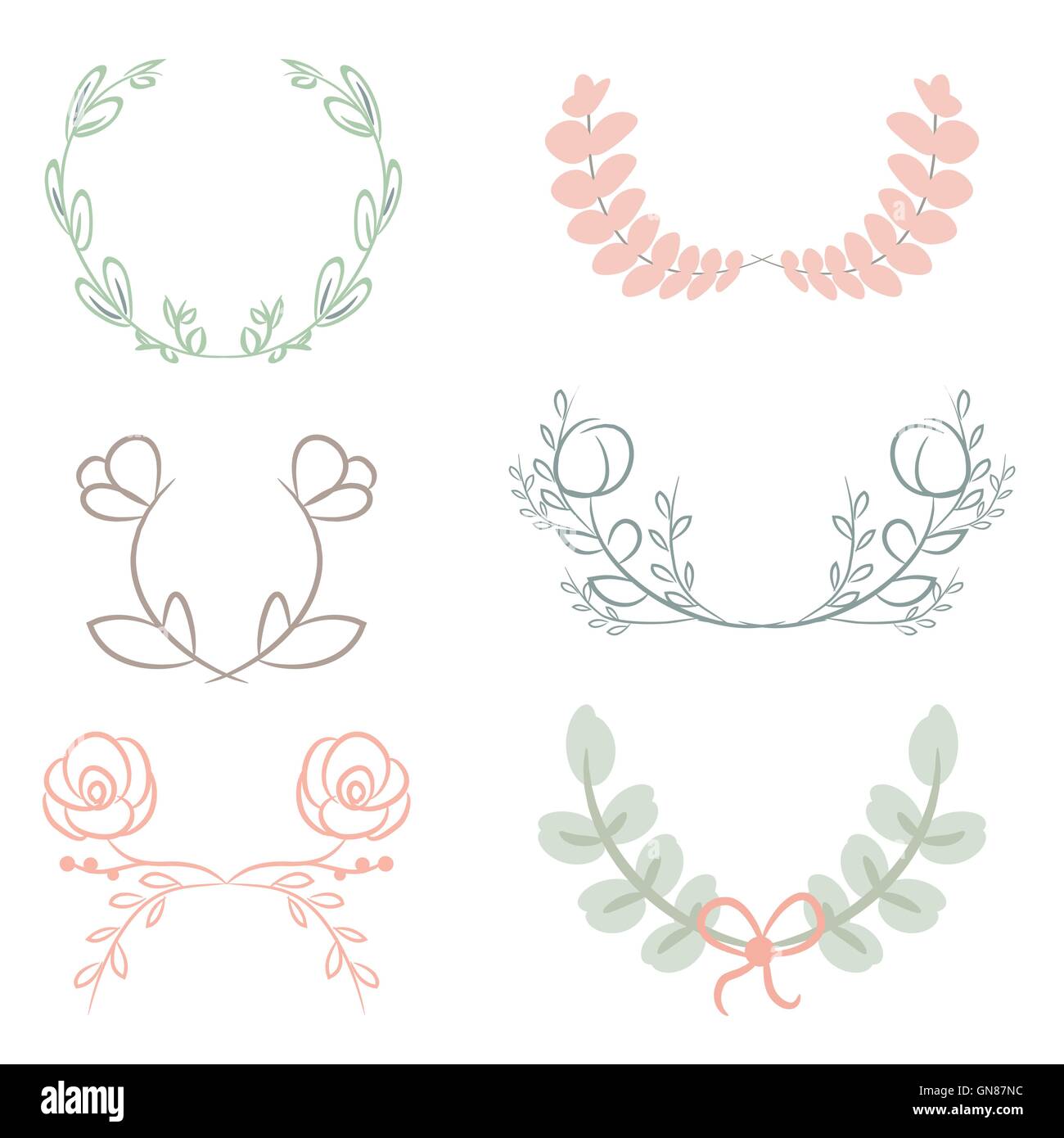 Vector collection of laurels, floral elements and banners Stock Vector ...