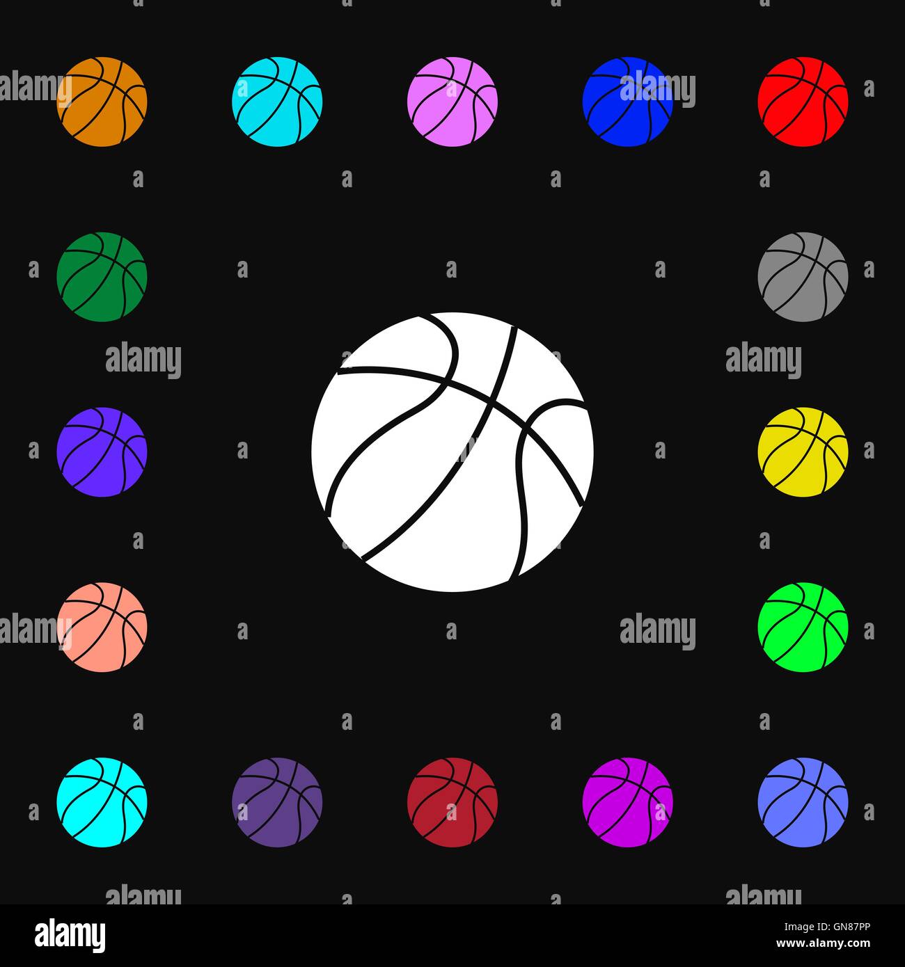 Basketball icon sign. Lots of colorful symbols for your design. Vector ...