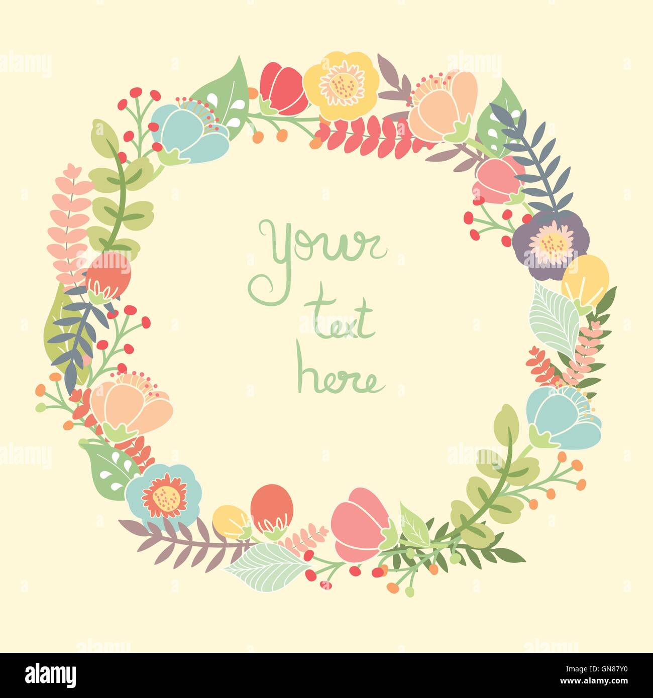 Rose wreath border floral Stock Vector Images - Alamy