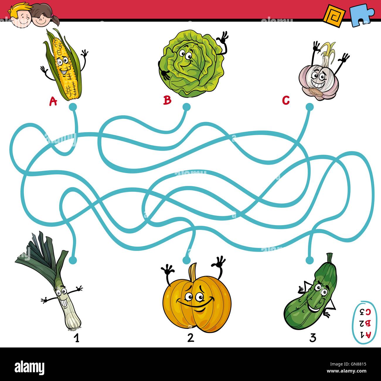 Labyrinth brain teaser kids game vector illustration of hi-res stock ...