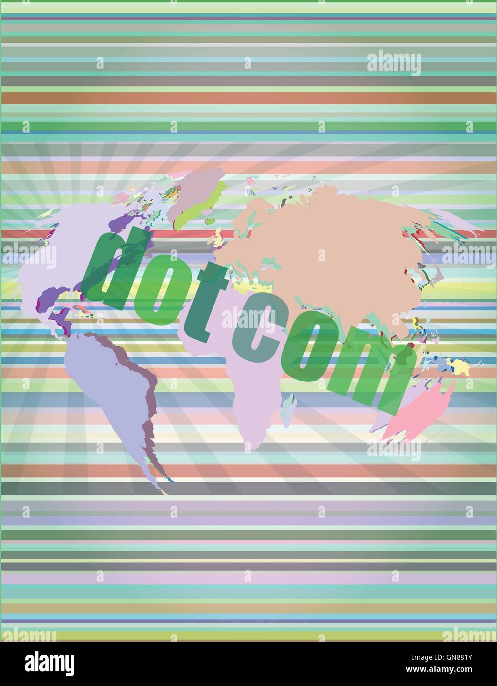 words dot com on digital screen, information technology concept vector ...