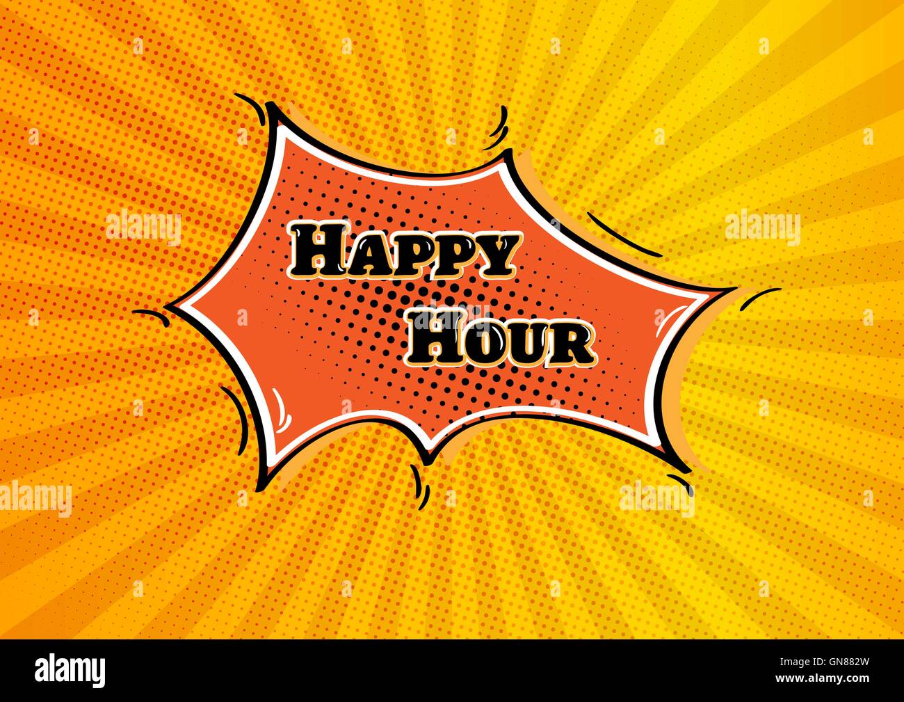 comic bubble happy hour Stock Vector Image & Art - Alamy
