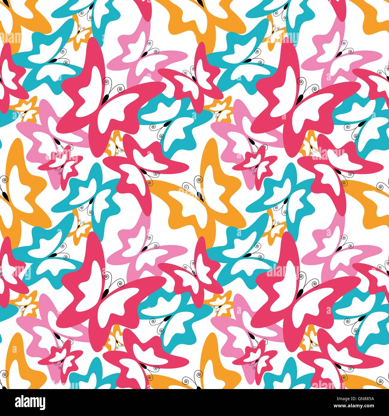 summer seamless pattern with butterfly. vector Stock Vector Image & Art ...