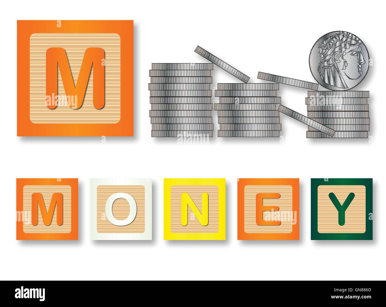 M Is For Money Stock Vector Image & Art - Alamy