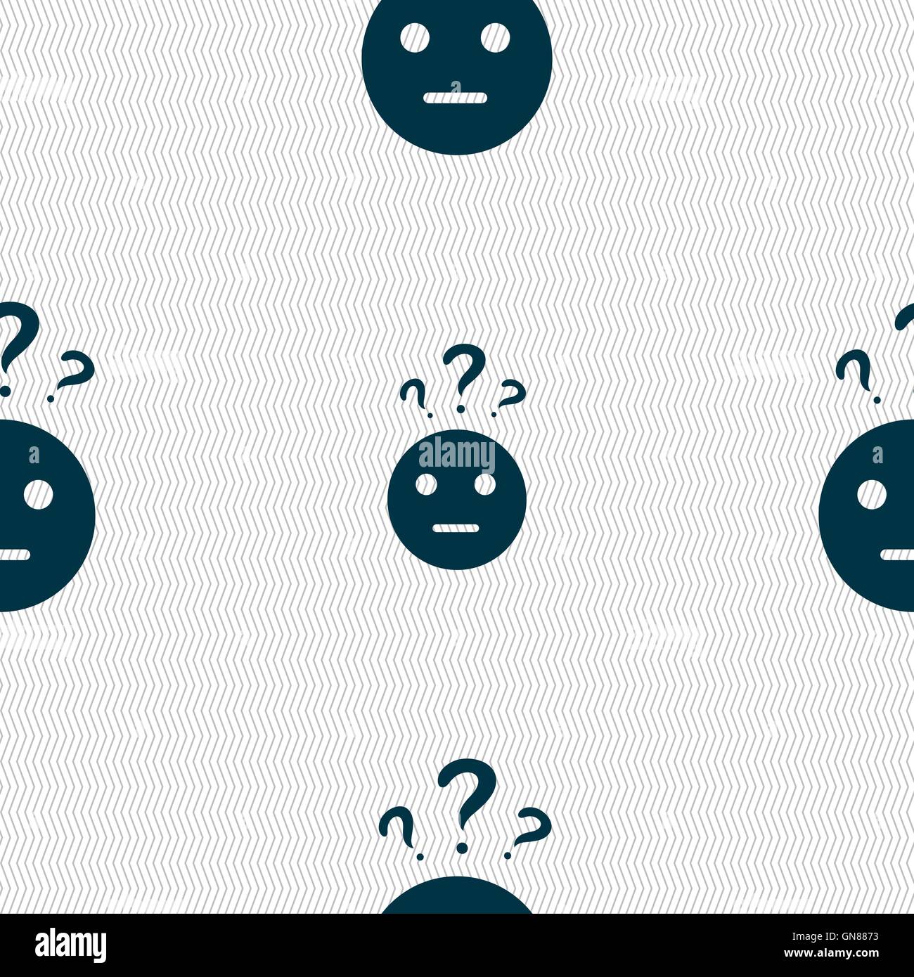 question mark and man, incomprehension icon sign. Seamless pattern with ...