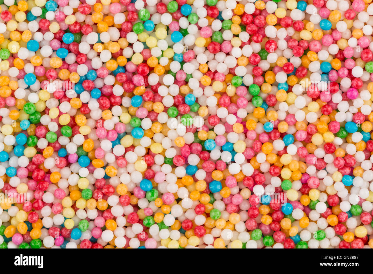 Macro shot of colorful sugar balls for texture and background Stock ...