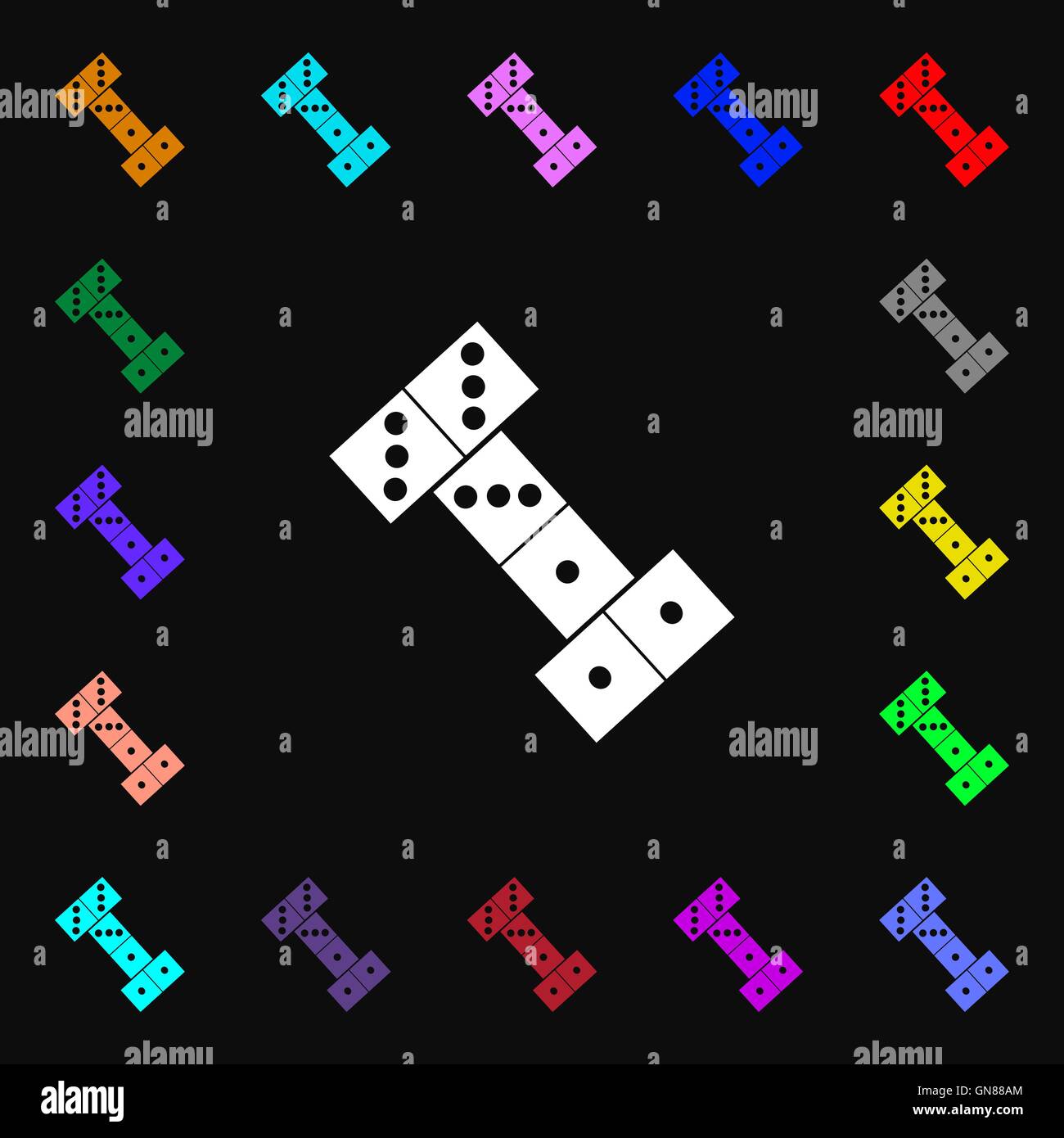 domino icon sign. Lots of colorful symbols for your design. Vector ...