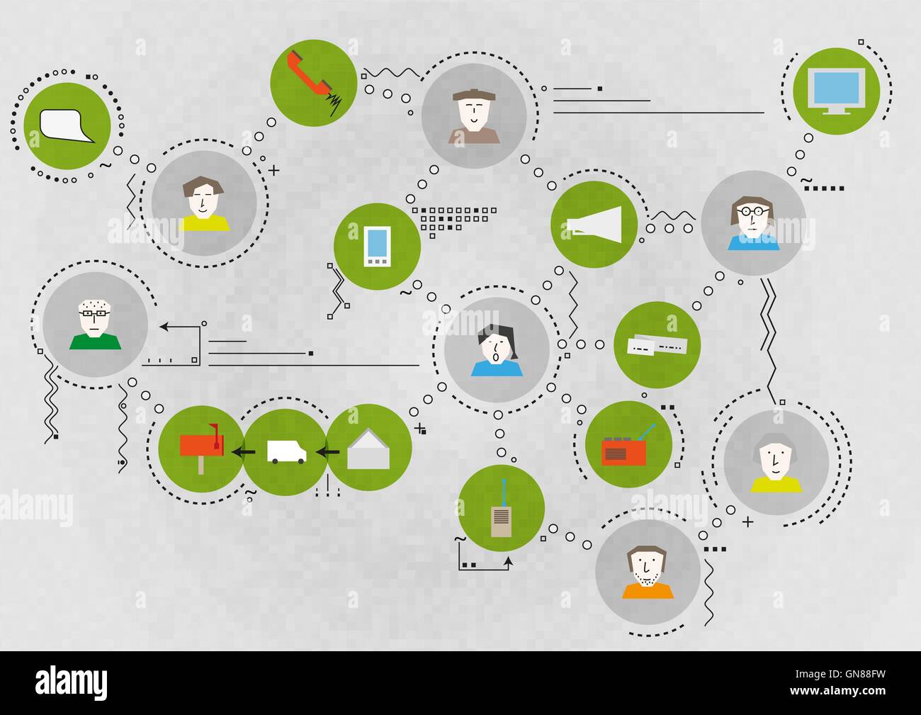 communication map with people Stock Vector Image & Art - Alamy