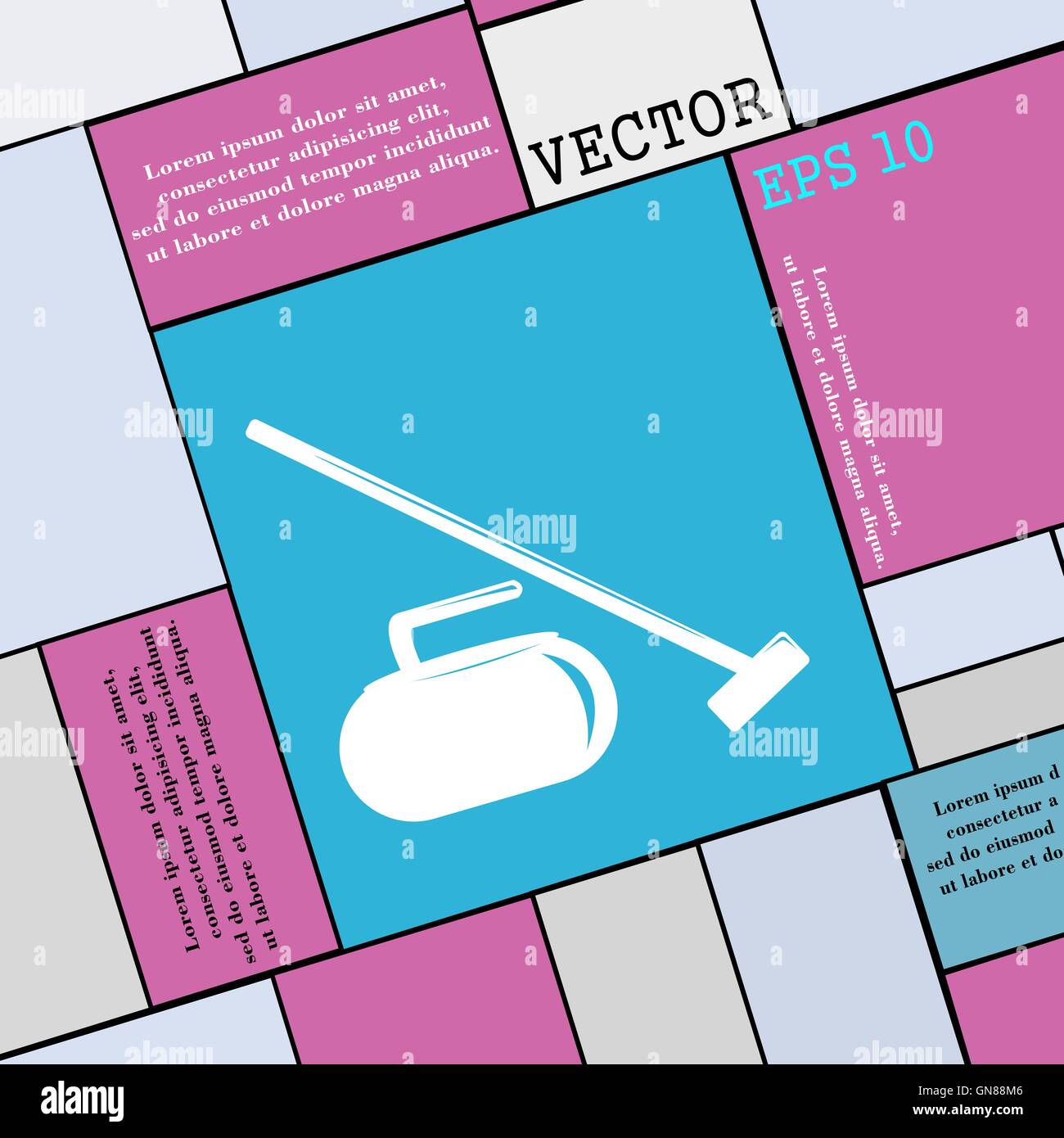 The stone for curling icon sign. Modern flat style for your design ...