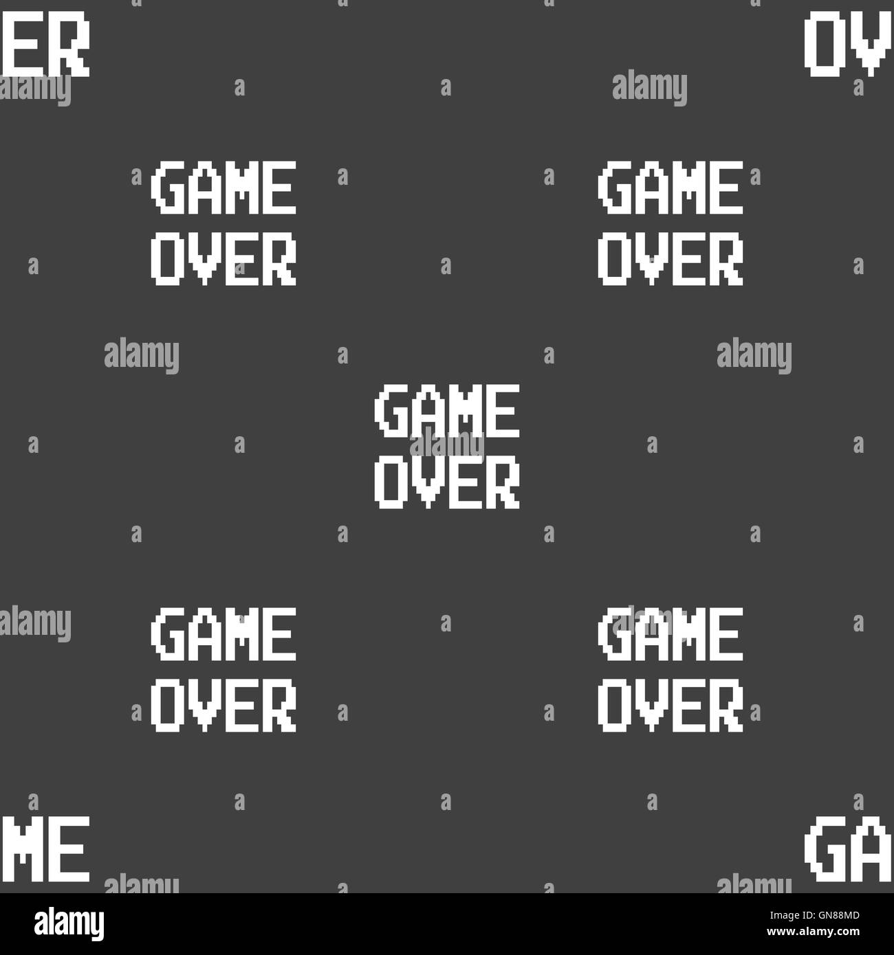 Retro game over text Black and White Stock Photos & Images - Alamy