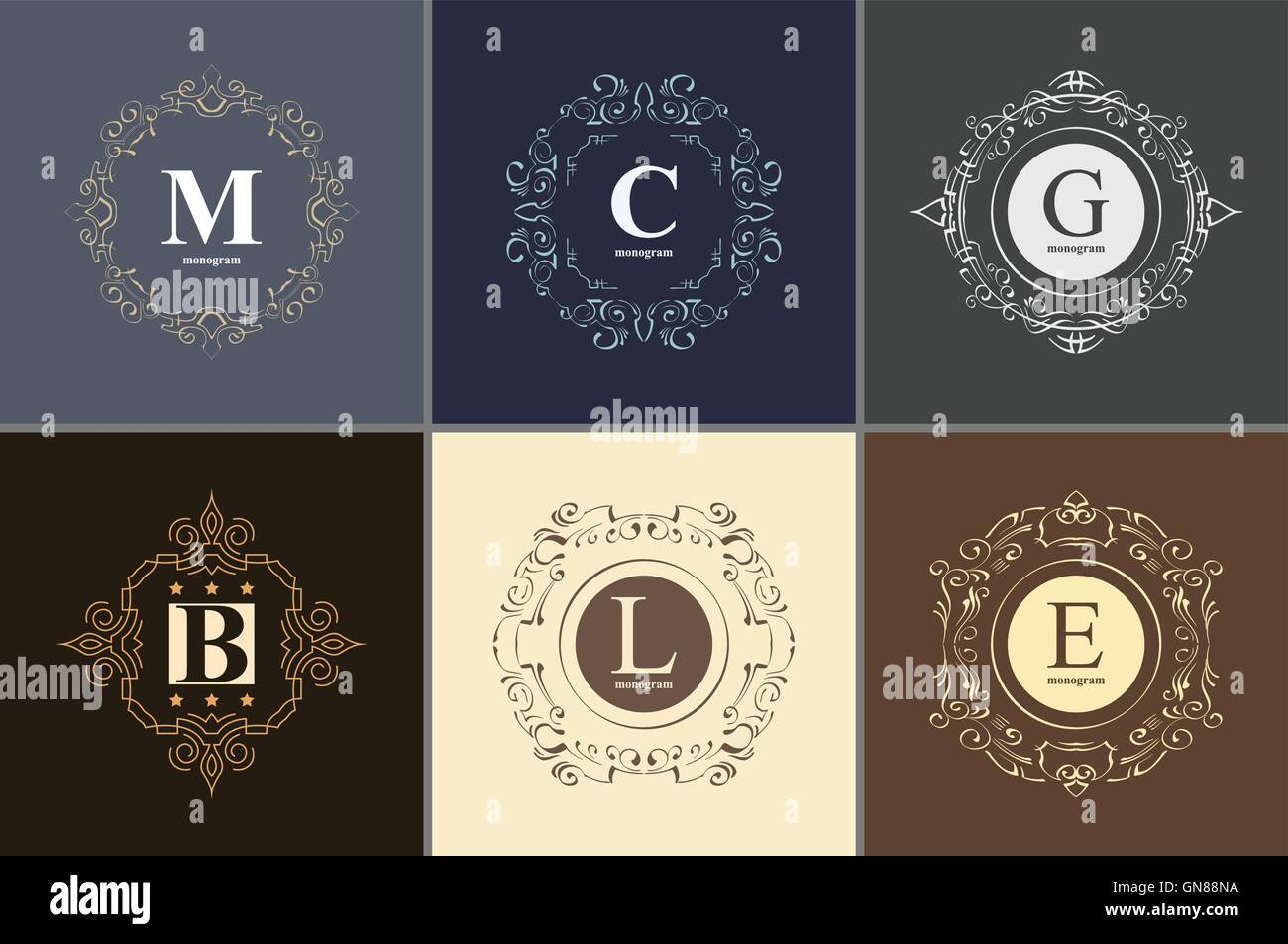 Elegant monogram design template Stock Vector Image & Art - Alamy