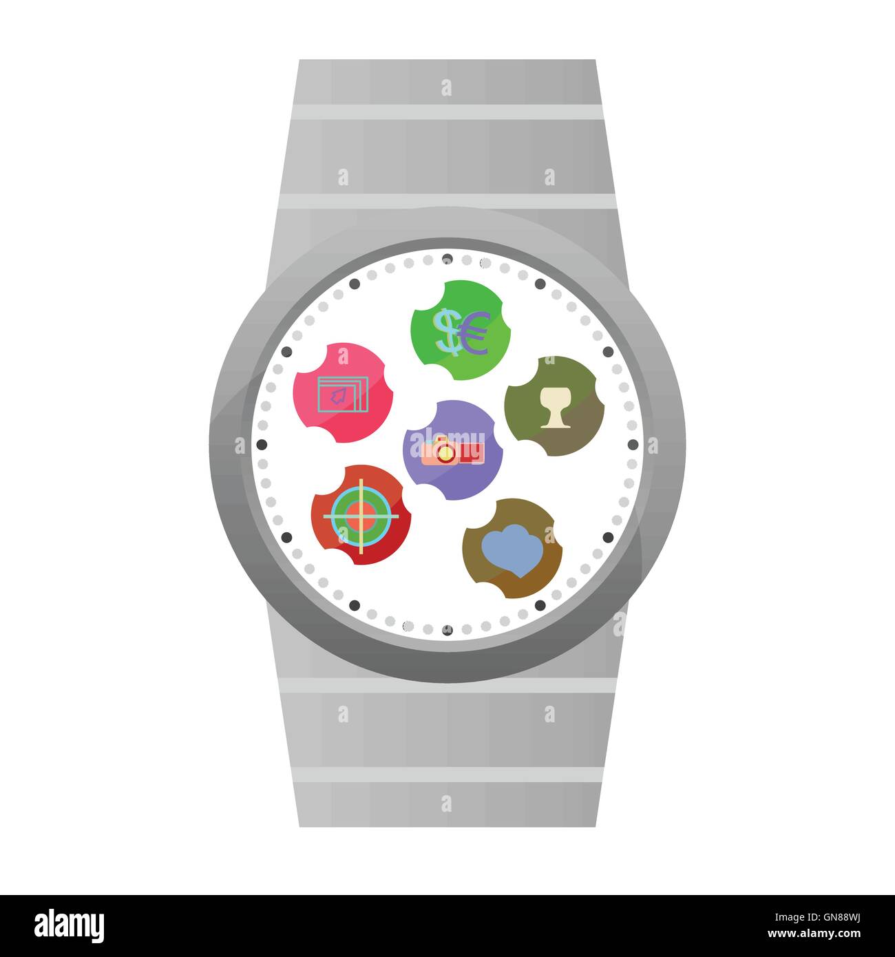 Vector Popular Smart Watch Icons isolated on white Stock Vector Image ...