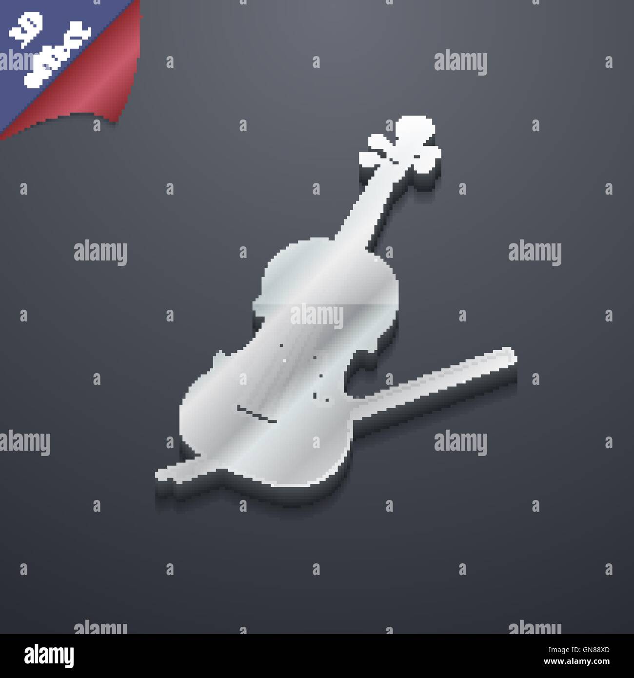 Violin icon symbol. 3D style. Trendy, modern design with space for your ...
