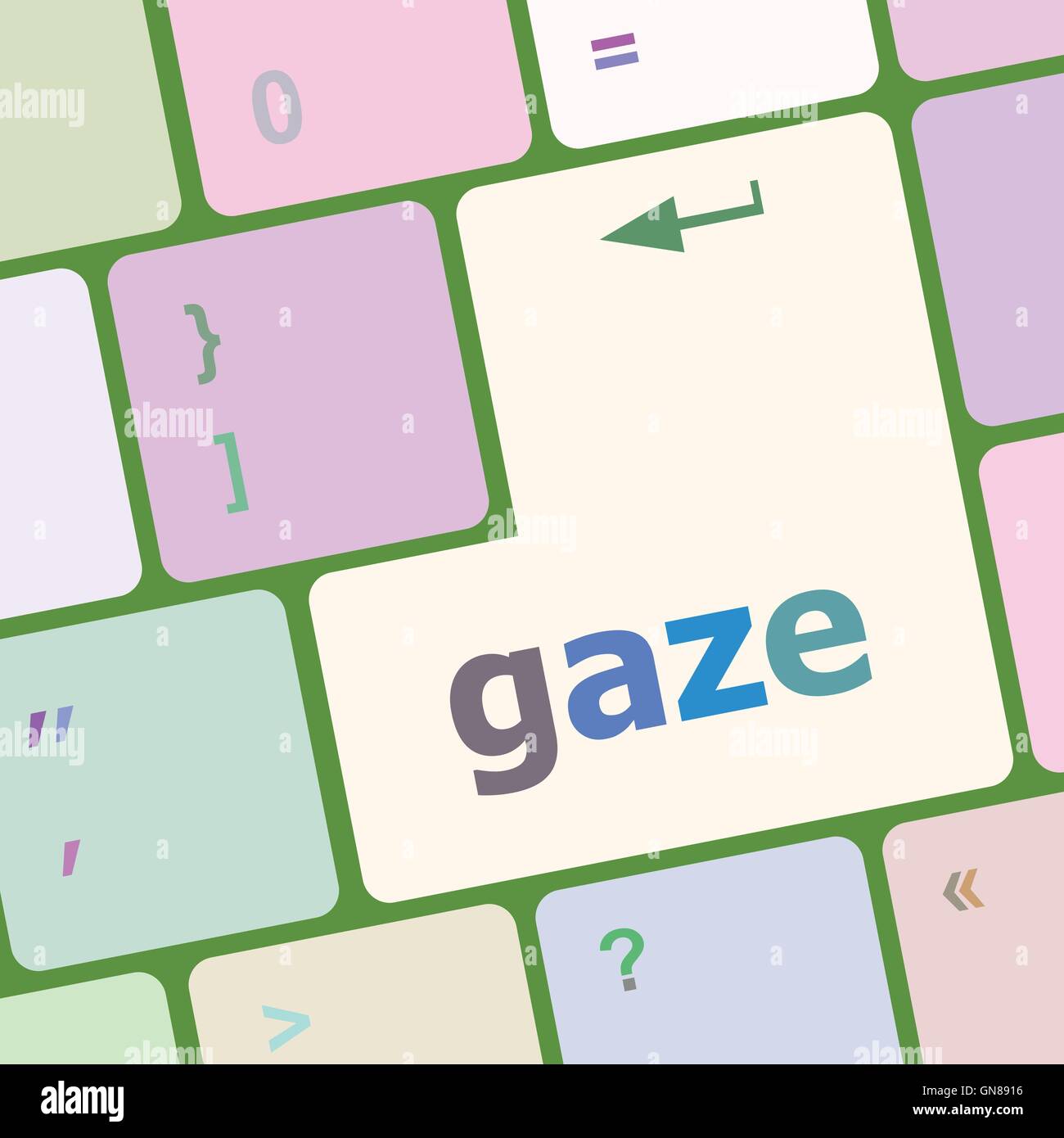 gaze button on computer pc keyboard key vector illustration Stock ...