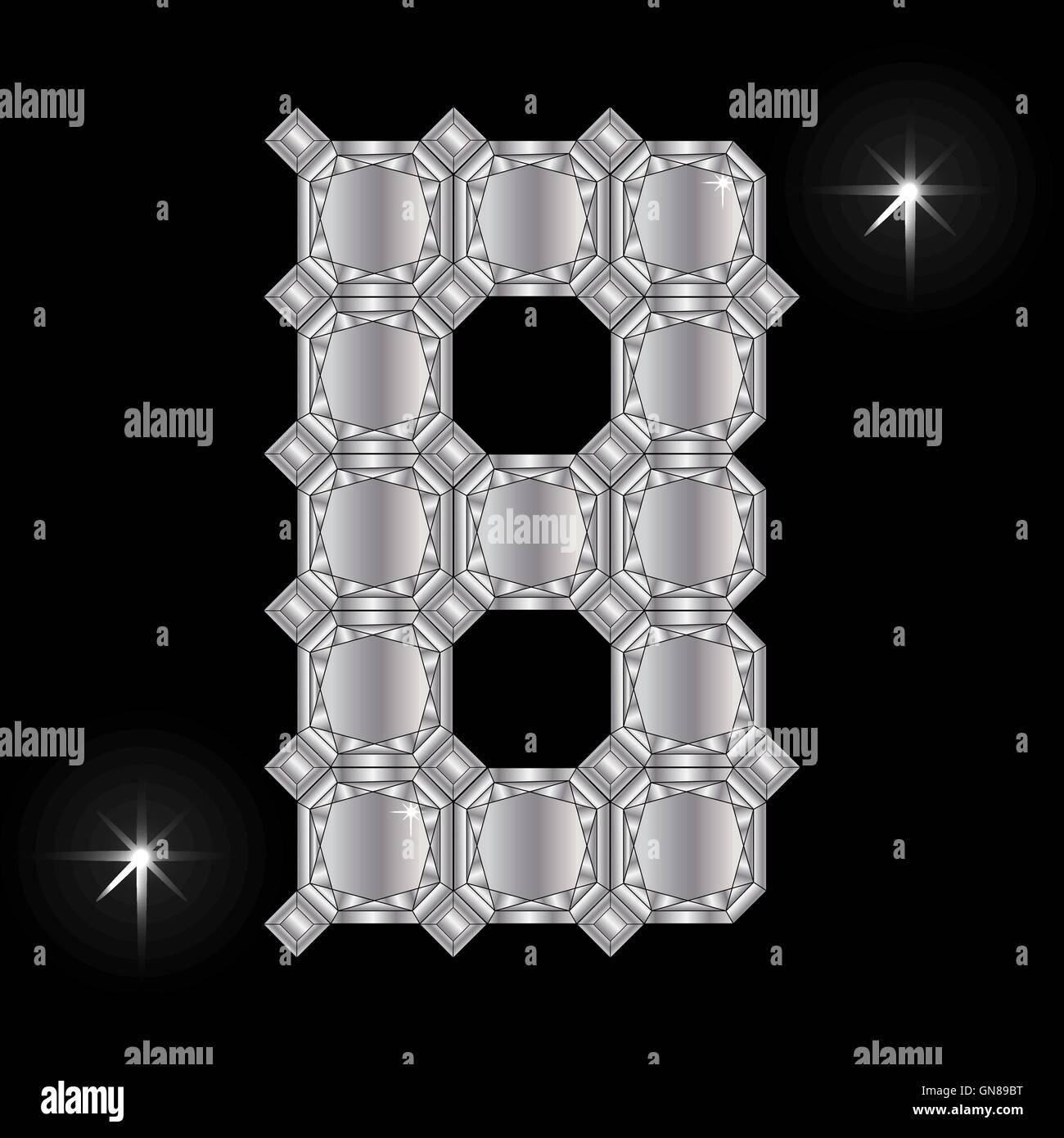 Metal letter B. Gemstone. Geometric shapes Stock Vector Image & Art - Alamy