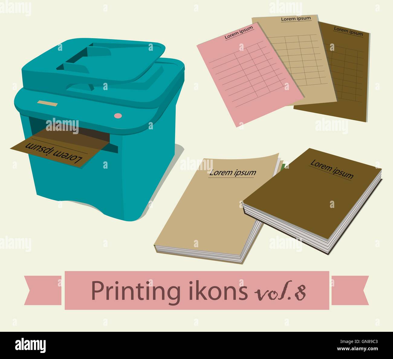 Book page printing press Stock Vector Images - Alamy