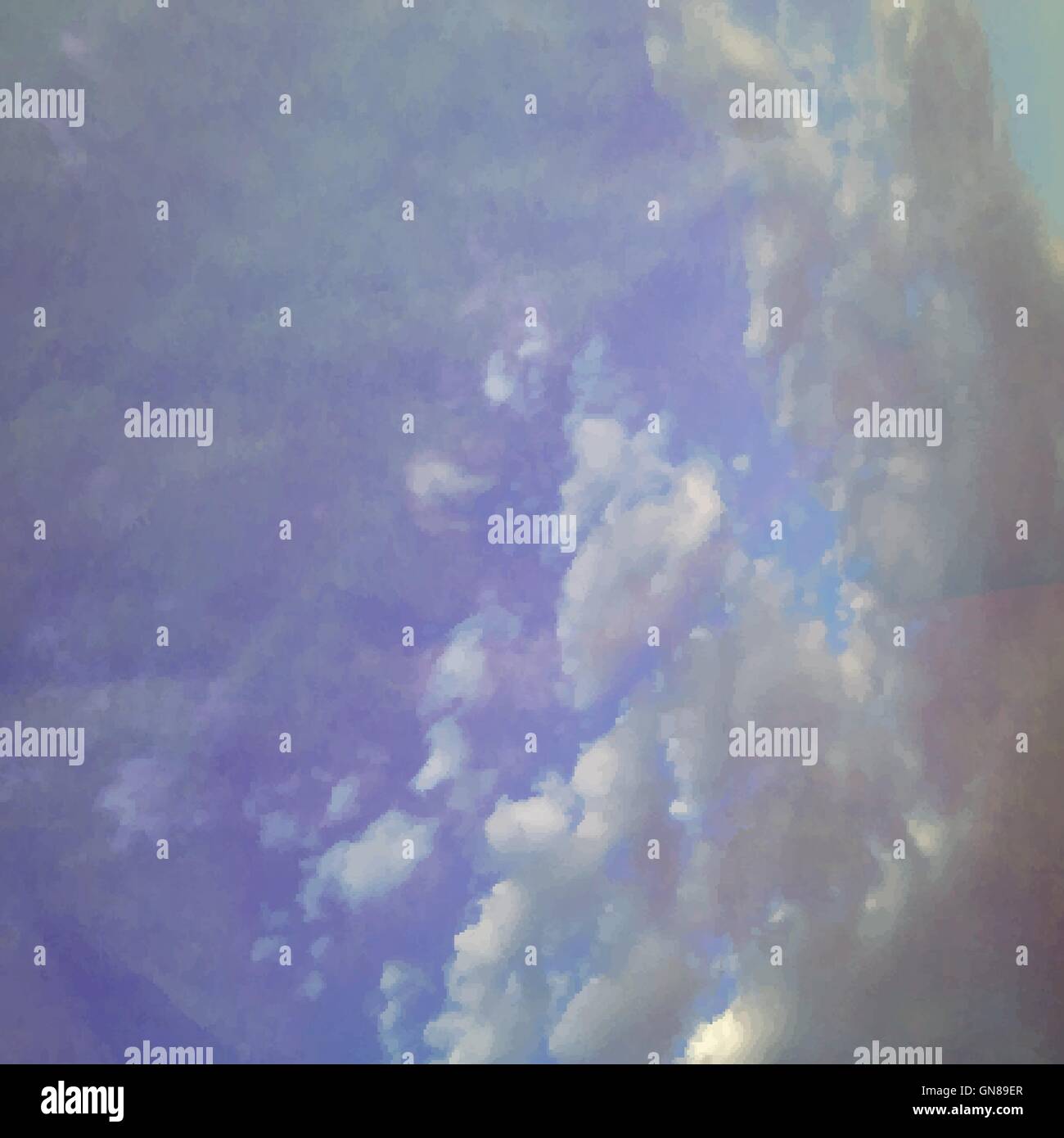 Fog and clouds on a vintage textured paper vector background, wi Stock ...