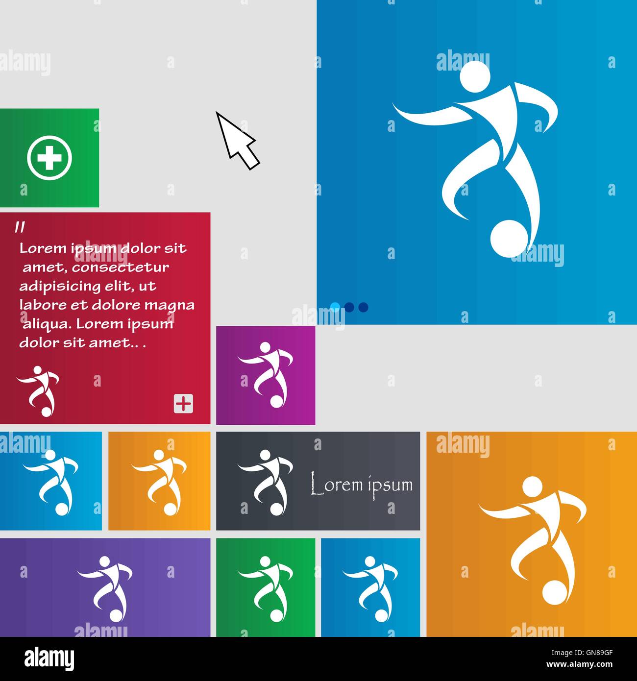 football player icon sign. buttons. Modern interface website buttons ...