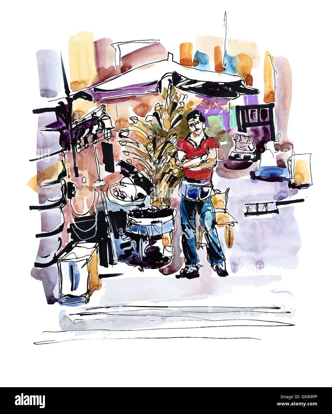 Craft street Stock Vector Images - Alamy