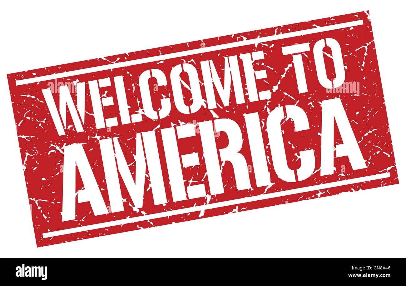welcome to America stamp Stock Vector Image & Art - Alamy