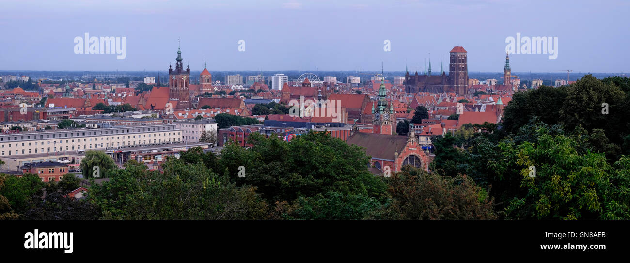 Panoramic view of the city of Gdansk northern Poland Stock Photo - Alamy