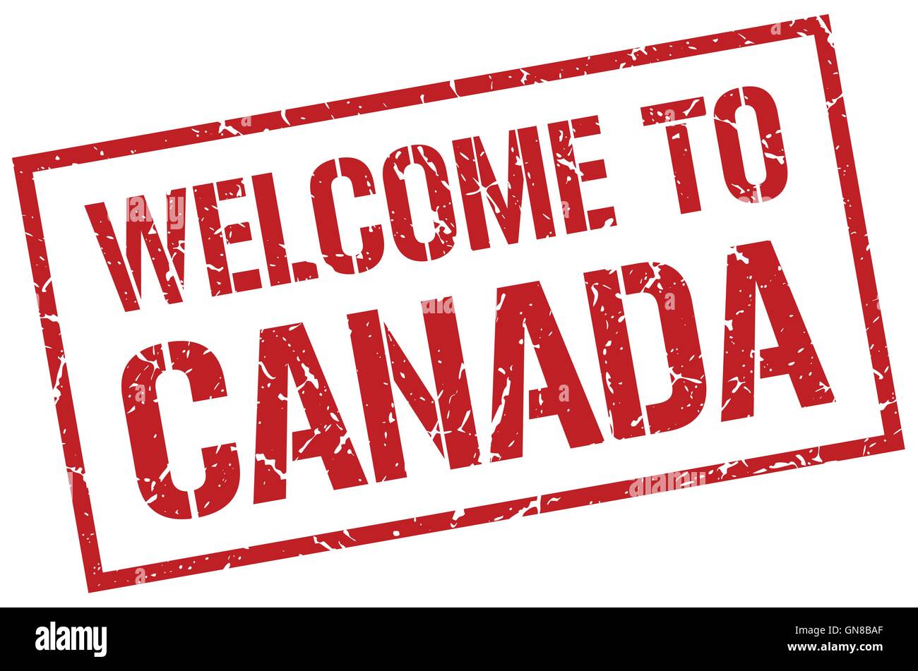 Welcome canada stamp Stock Vector Images - Alamy