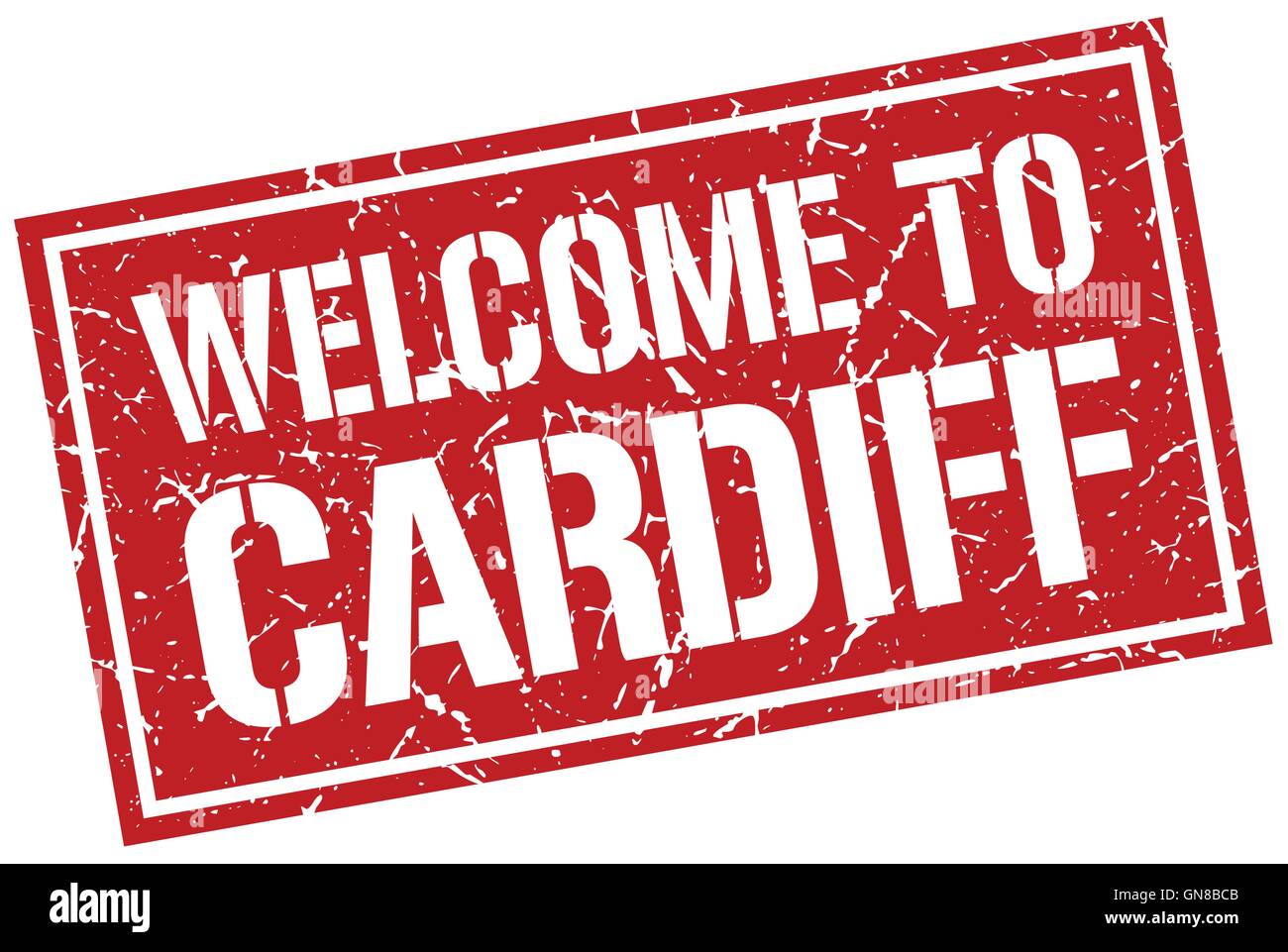 welcome to Cardiff stamp Stock Vector Image & Art - Alamy