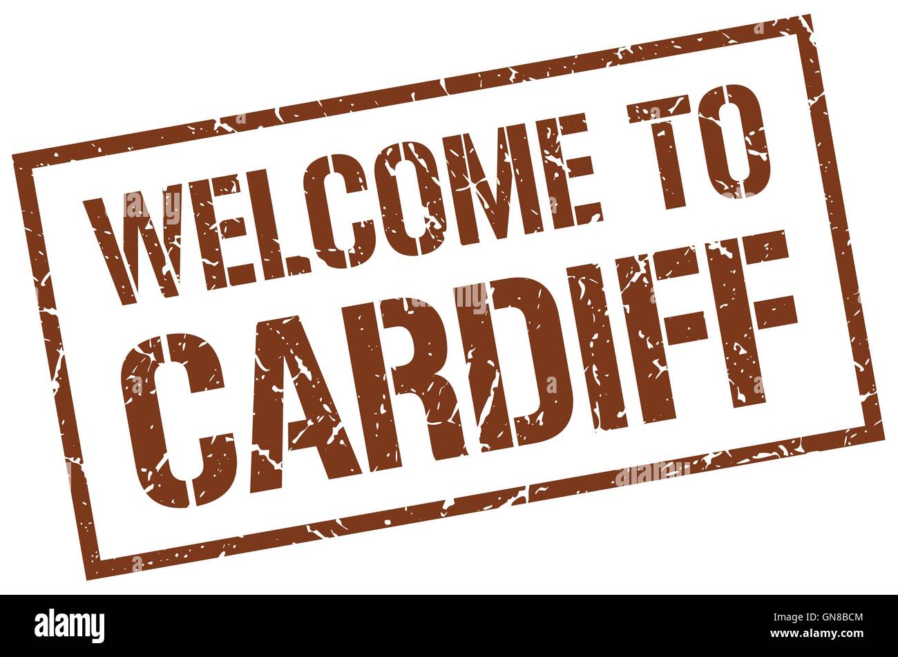 welcome to Cardiff stamp Stock Vector Image & Art - Alamy