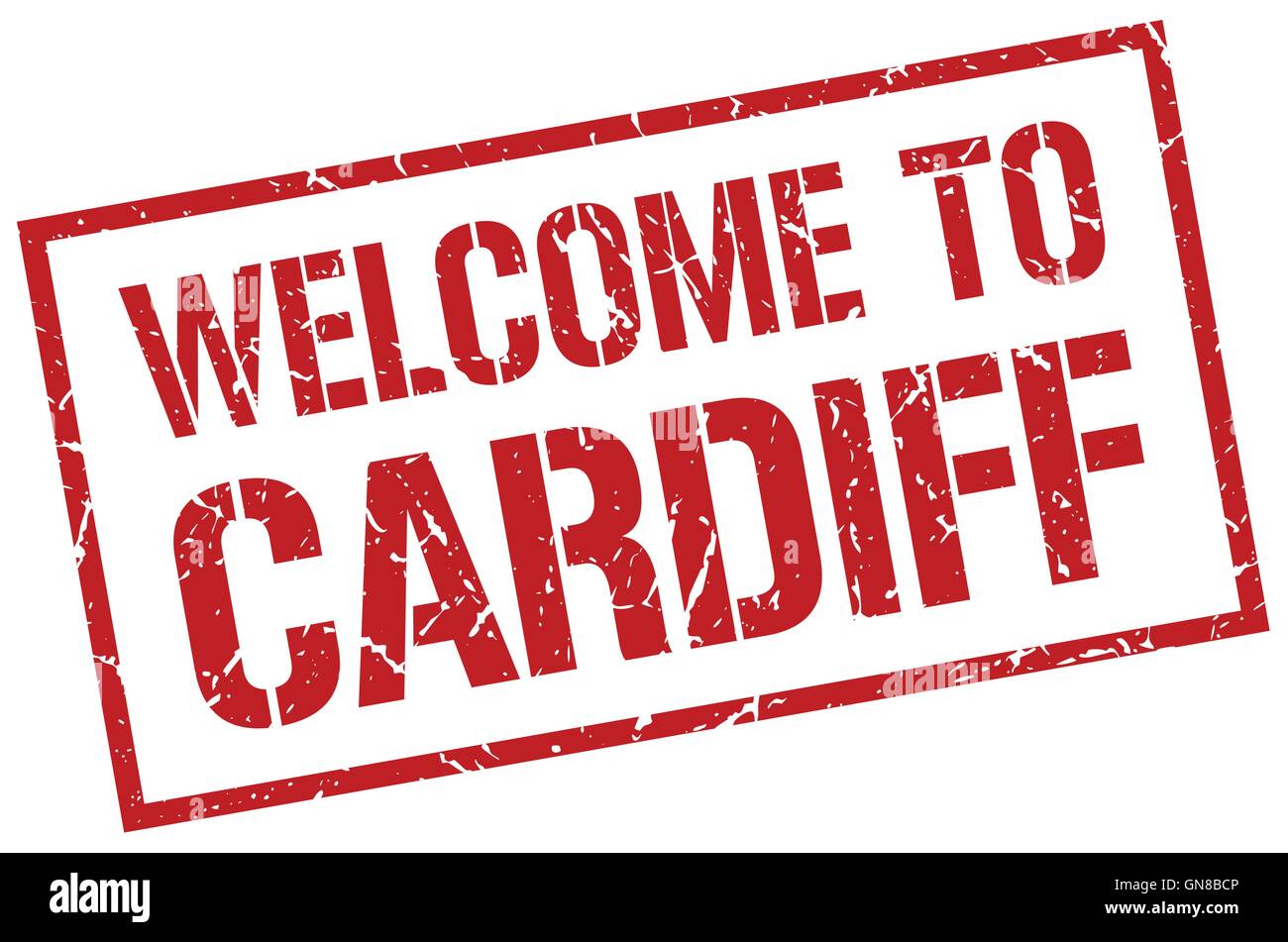 welcome to Cardiff stamp Stock Vector Image & Art - Alamy