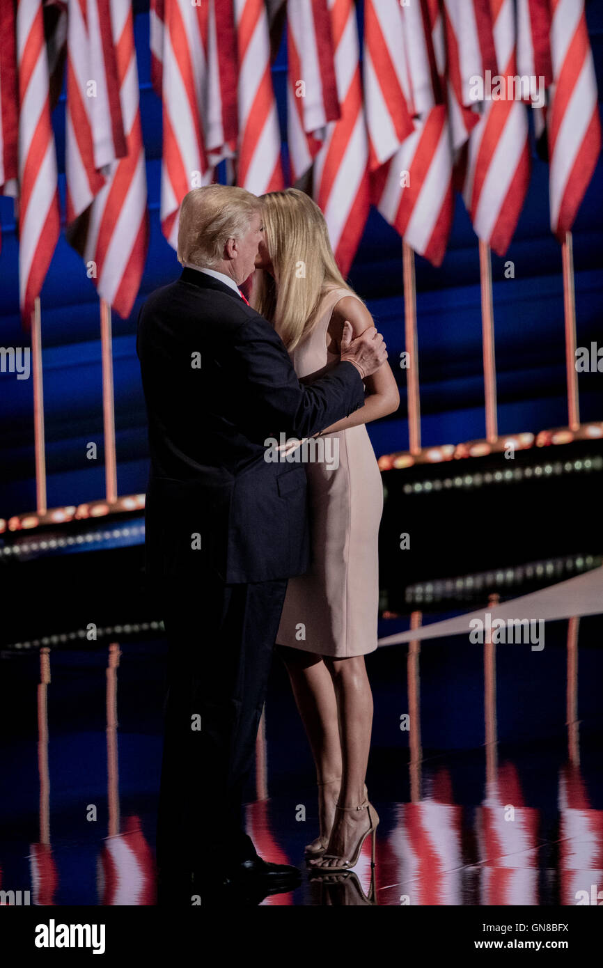 Cleveland, Ohio, USA, 21st, July, 2016 Donald Trump hugs his daughter ...