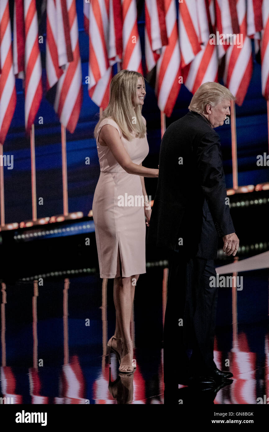 Cleveland, Ohio, USA, 21st, July, 2016 Donald Trump hugs his daughter ...