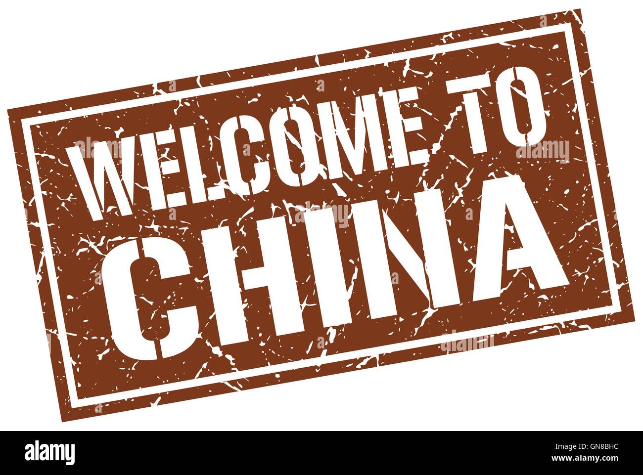 welcome to China stamp Stock Vector Image & Art - Alamy