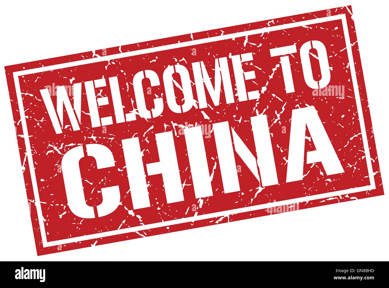 welcome to China stamp Stock Vector Image & Art - Alamy