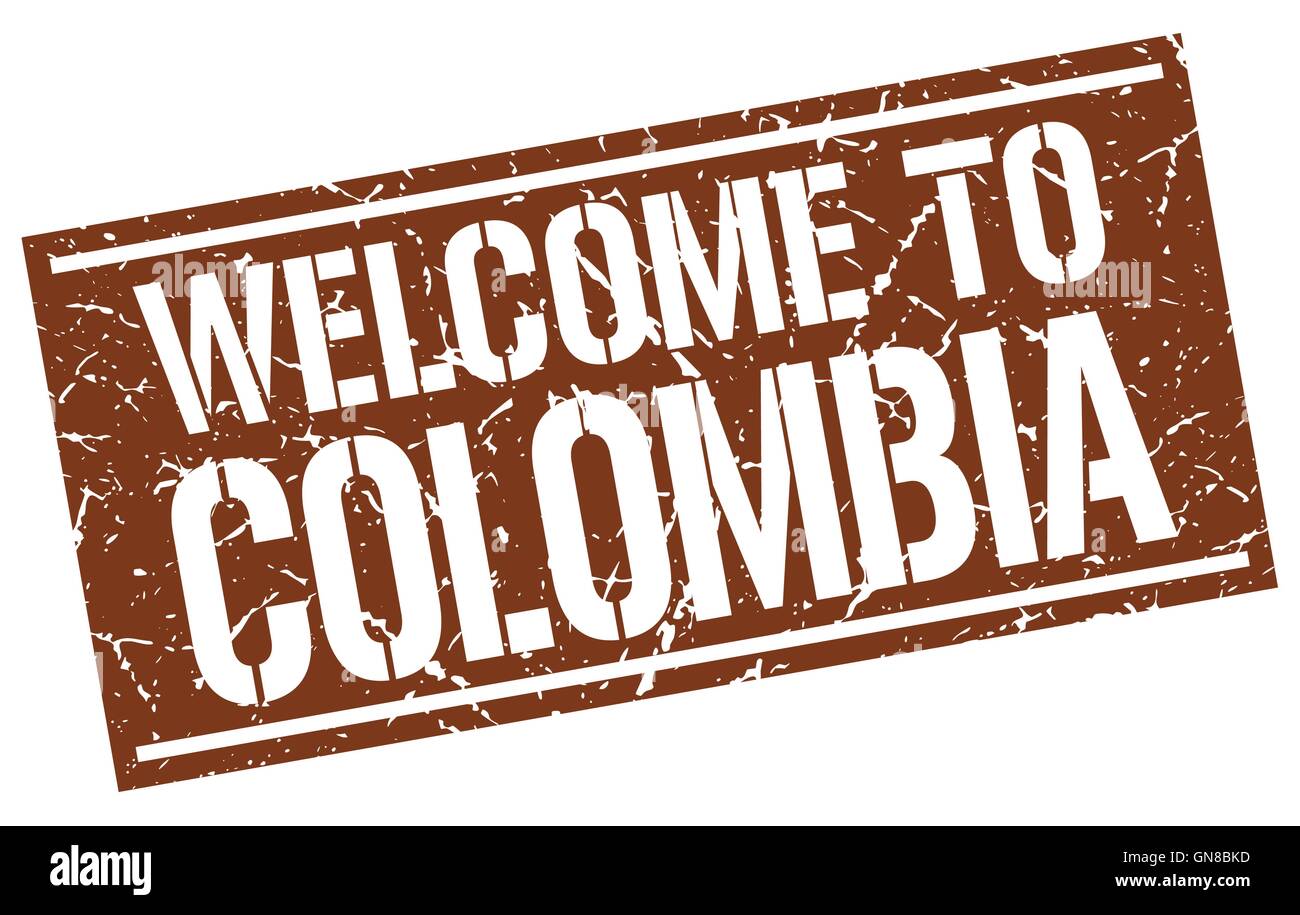 welcome to Colombia stamp Stock Vector Image & Art - Alamy