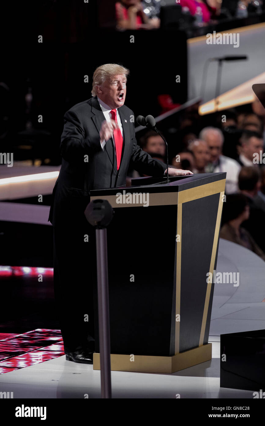 Cleveland, Ohio, USA, 21th July, 2016 Donald Trump addresses the ...
