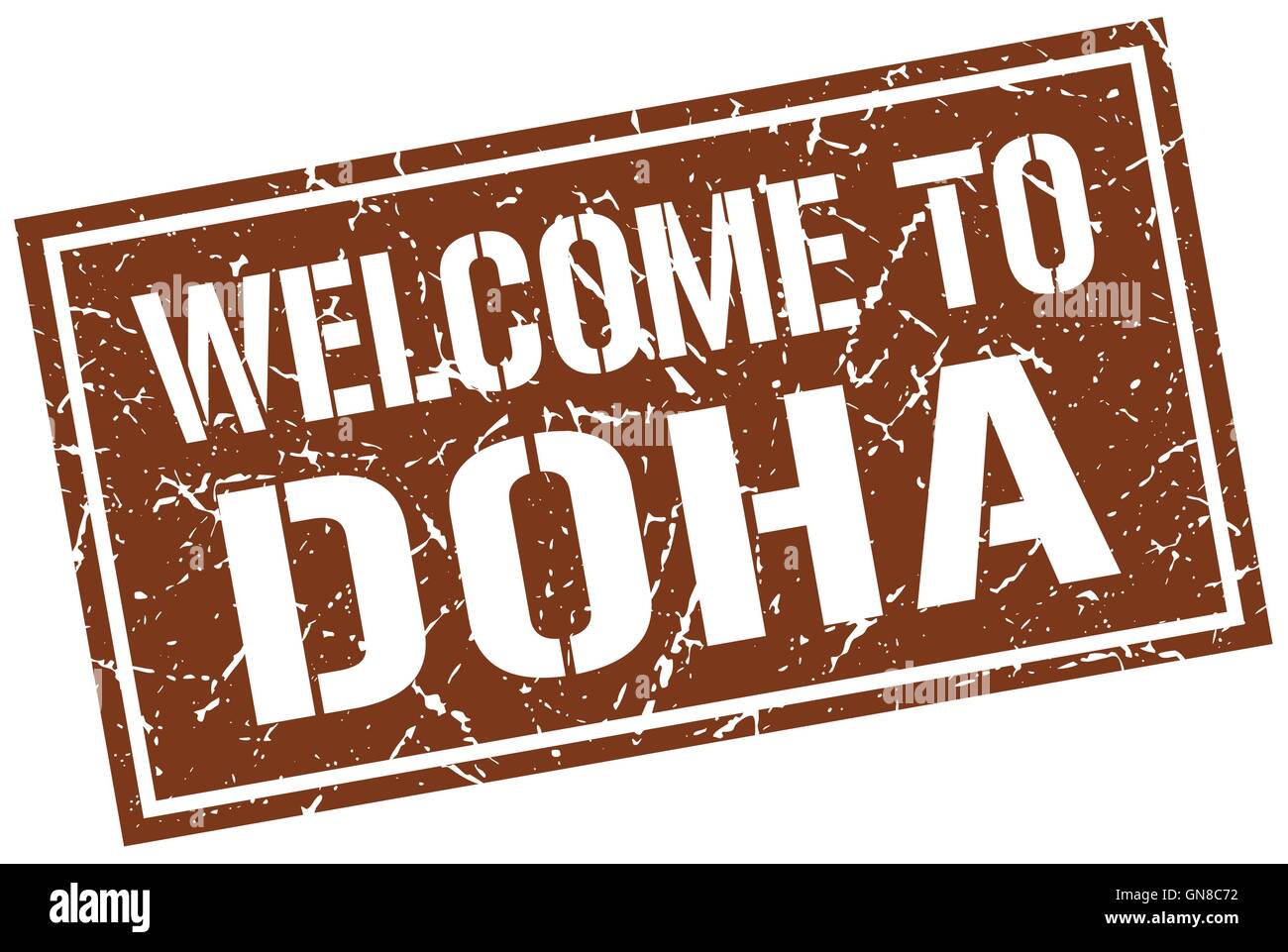 welcome to Doha stamp Stock Vector Image & Art - Alamy