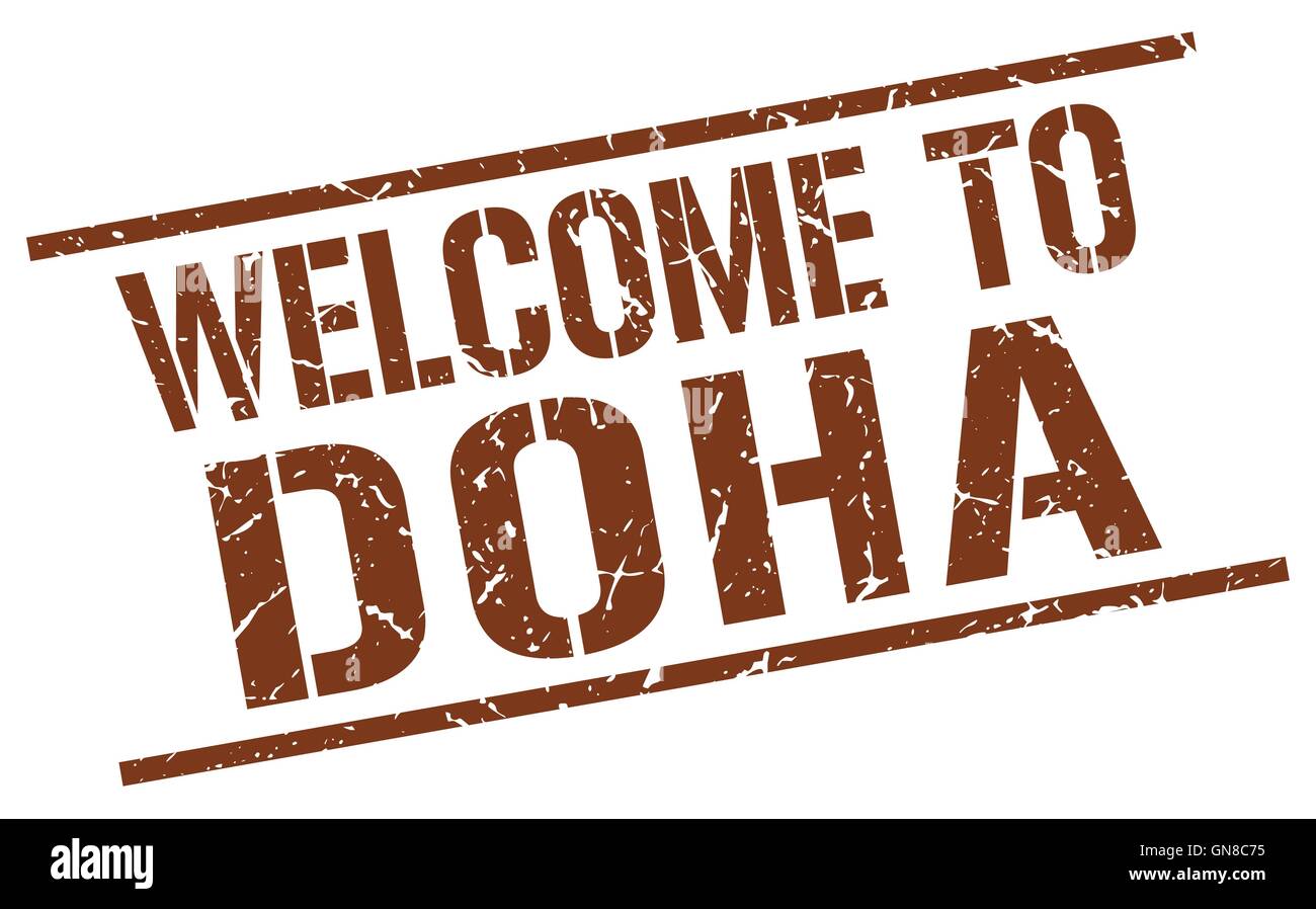 welcome to Doha stamp Stock Vector Image & Art - Alamy