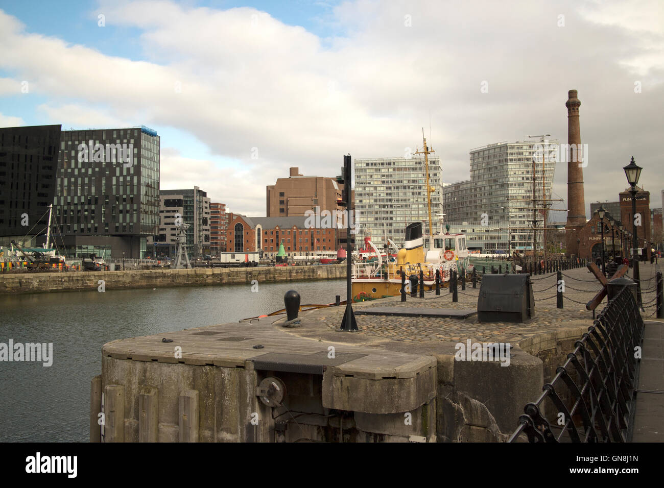 canning docks and mann island Liverpool One docks Merseyside UK Stock ...