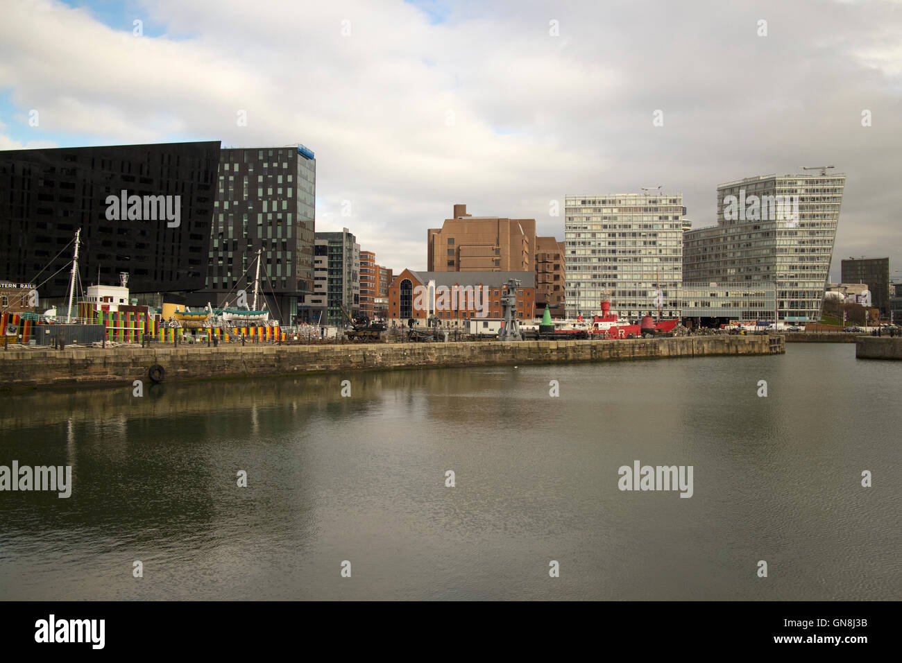 canning docks and mann island Liverpool one docks Merseyside UK Stock ...