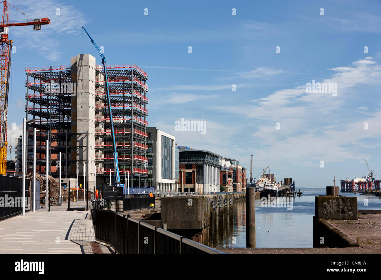 new city quays 2 office building with lift shaft and staircase being ...