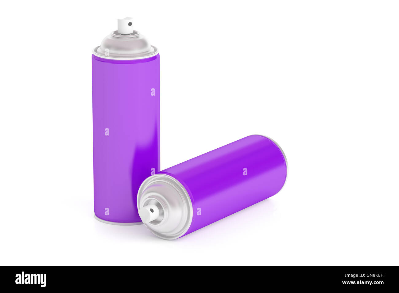 purple spray paint cans, 3D rendering isolated on white background ...