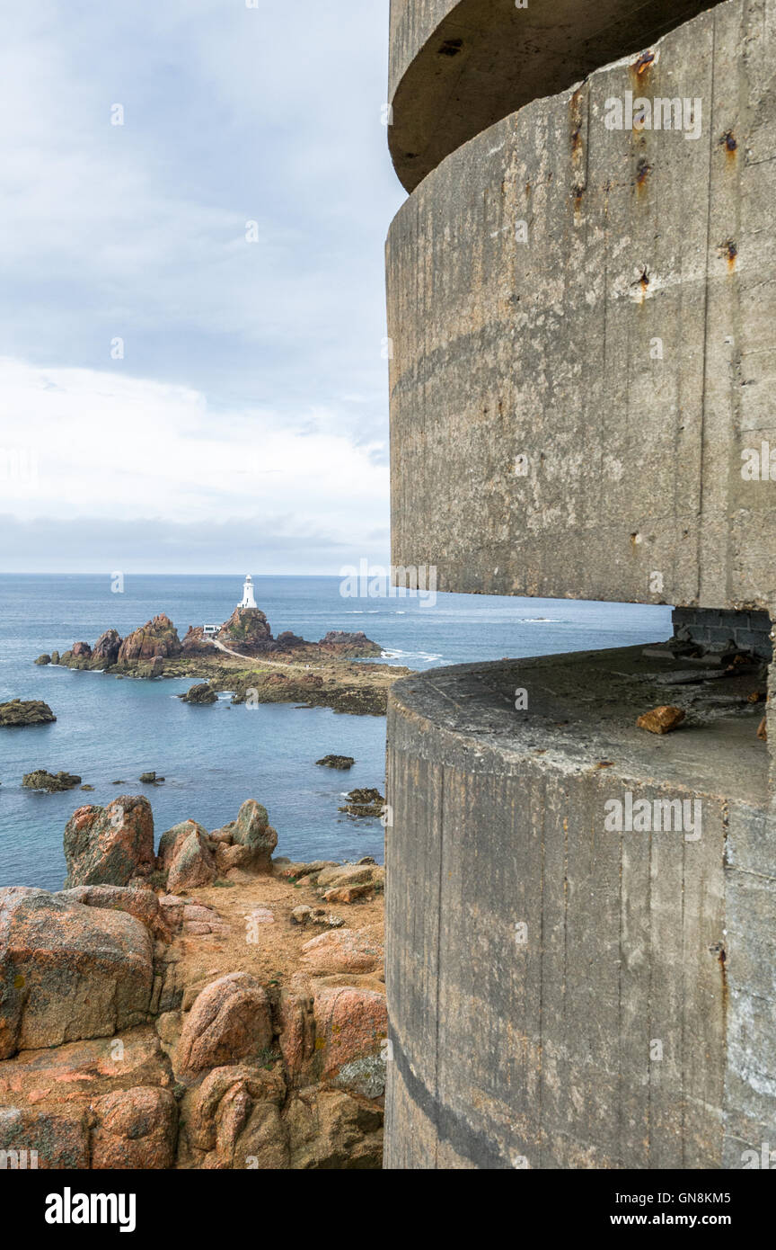 The lighthouse at La Corbière is the extreme south-western point of Jersey in St. Brelade Stock ...
