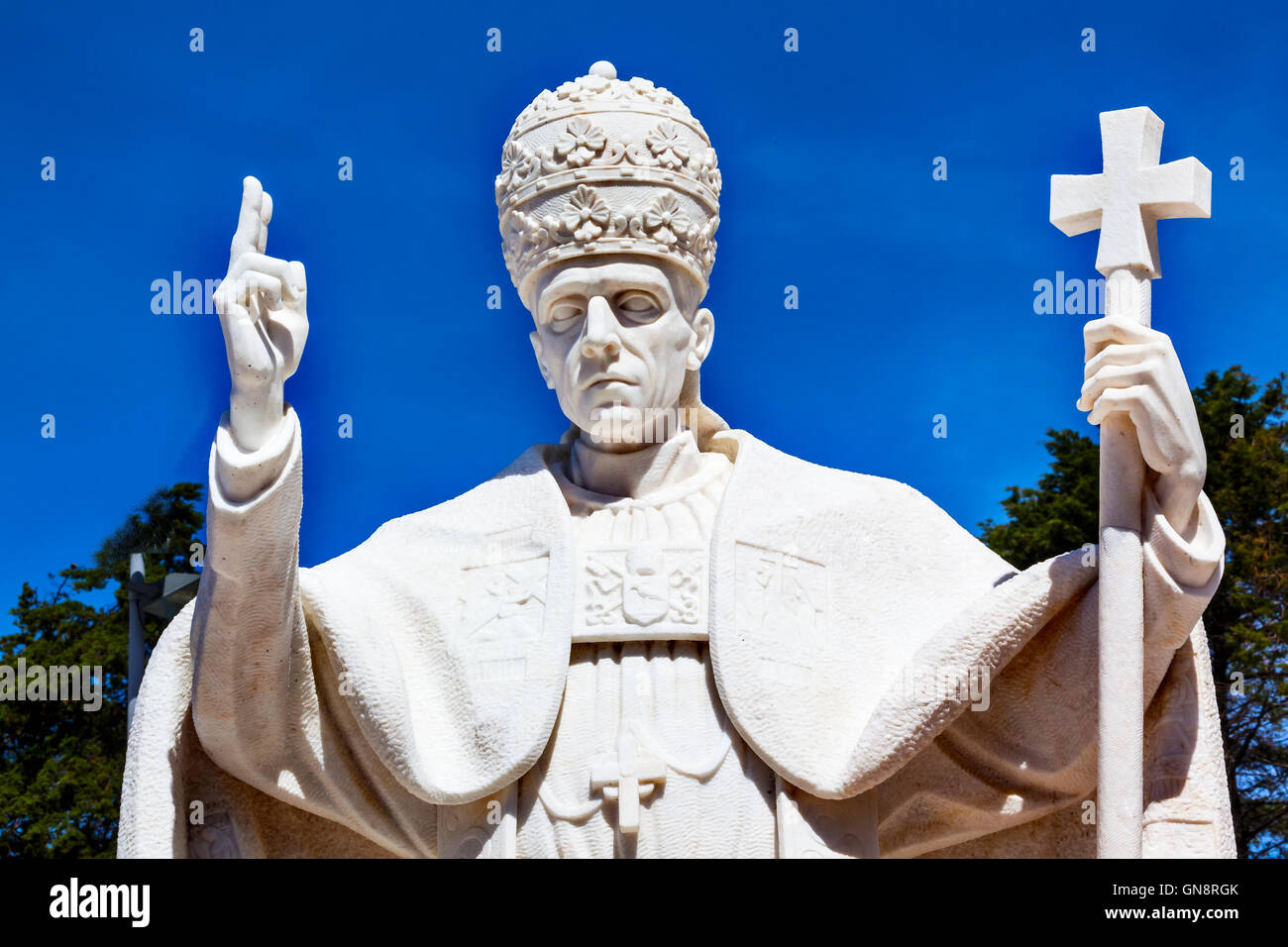 Pope Pius XII Statue Basilica of Lady of Rosary Fatima Portugal Stock ...