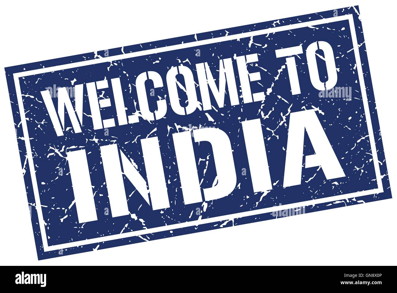 welcome to India stamp Stock Vector Image & Art - Alamy