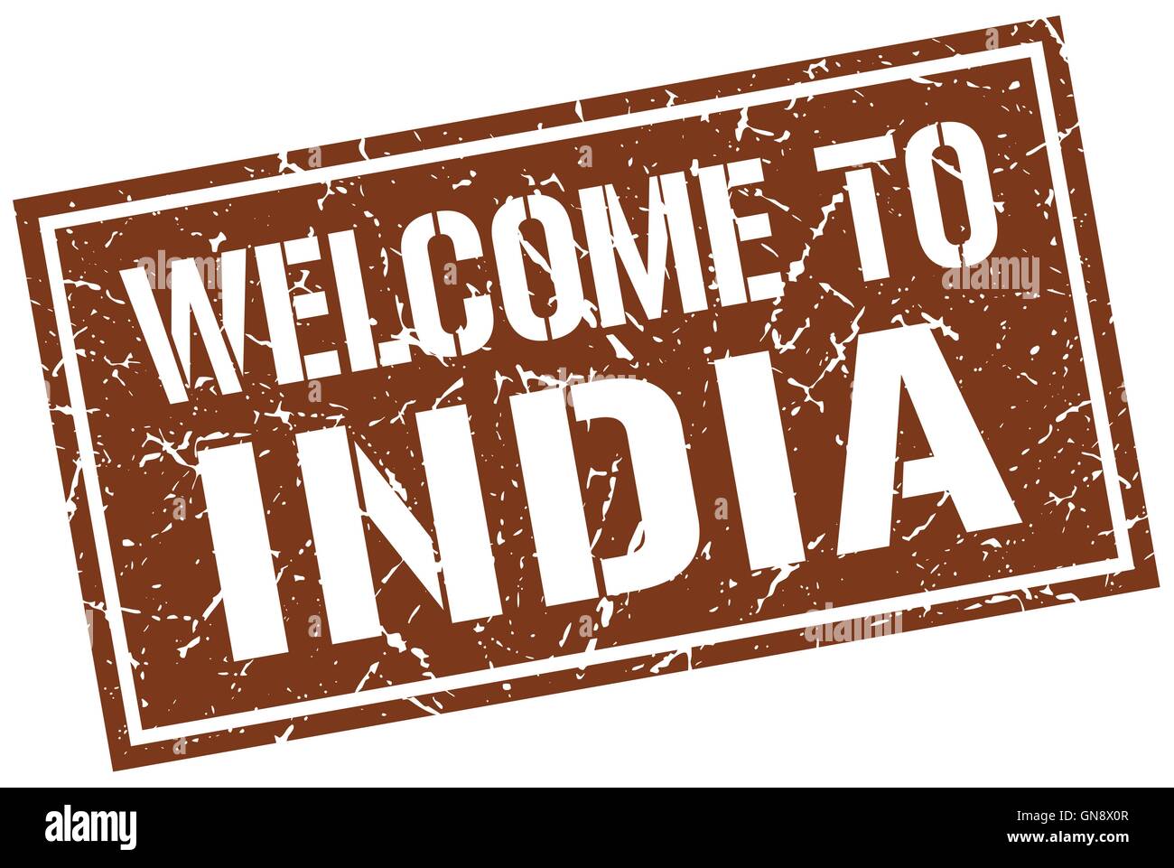 welcome to India stamp Stock Vector Image & Art - Alamy
