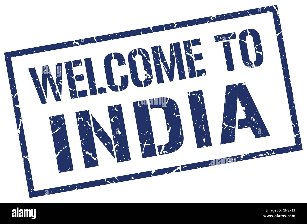 welcome to India stamp Stock Vector Image & Art - Alamy