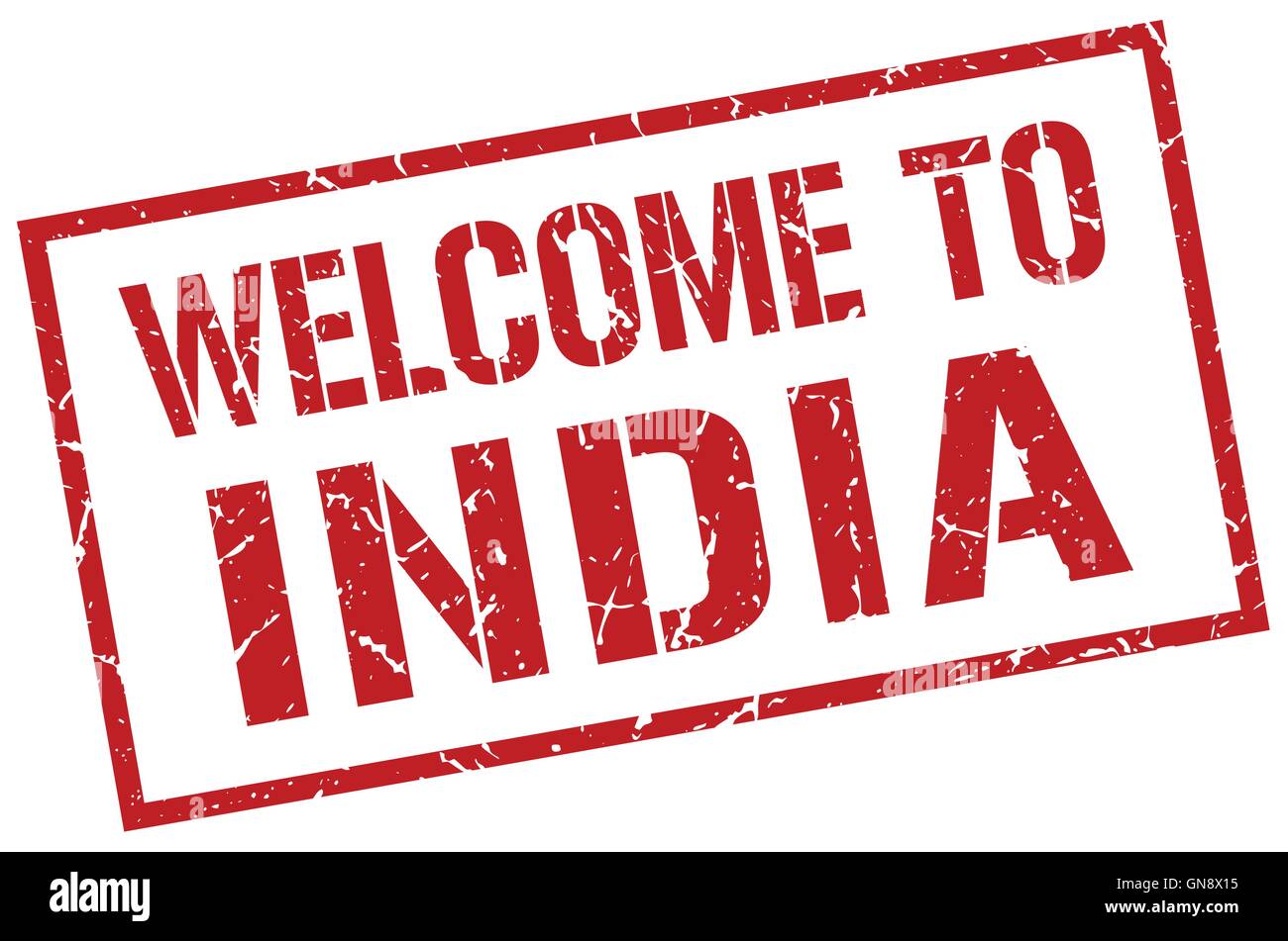 welcome to India stamp Stock Vector Image & Art - Alamy