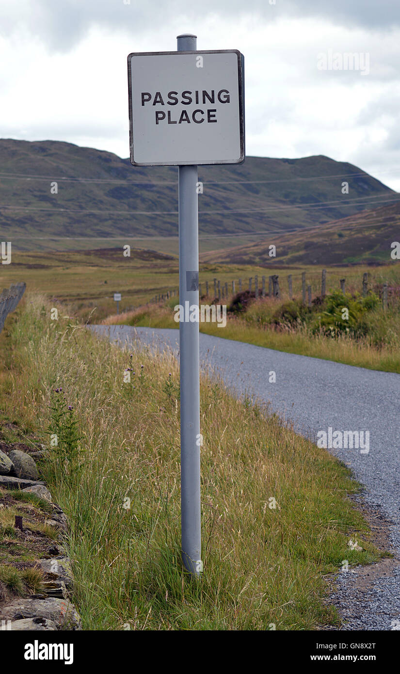 Passing Place on narrow road, Highland Perthshire, Scotland Stock Photo ...